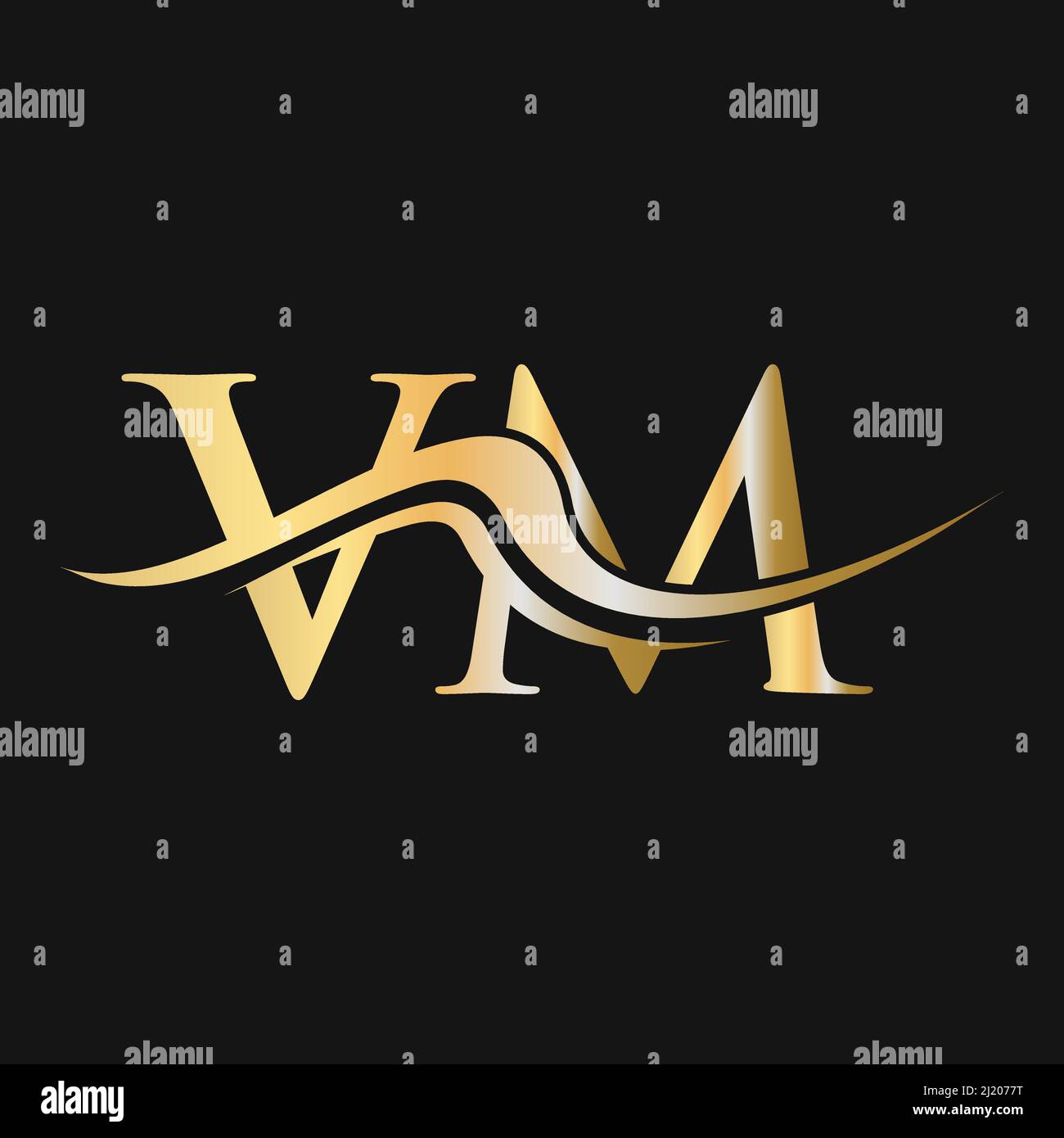 Letter VM Logo Design. Initial VM Logotype Template For Business And ...