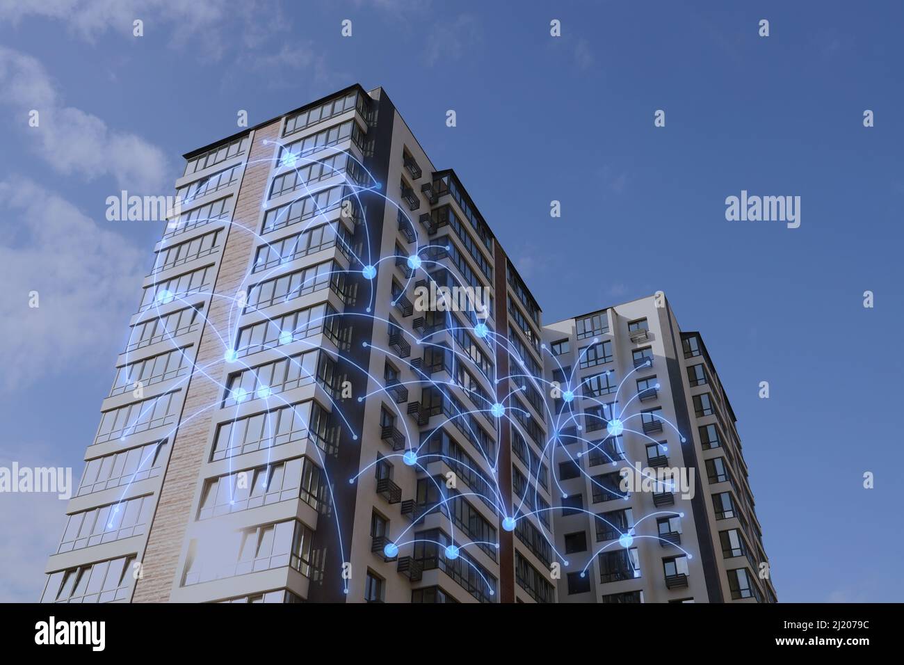 View of high modern multi-storey building Stock Photo - Alamy