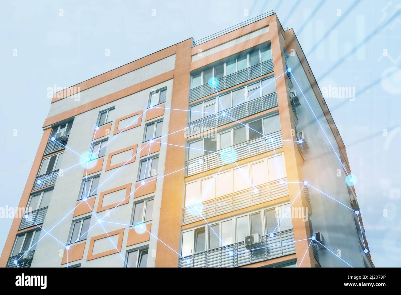 View of high modern multi-storey building Stock Photo - Alamy