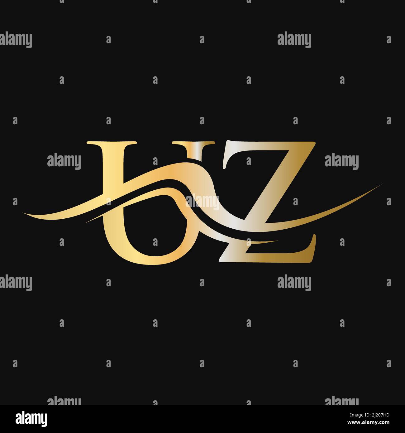 Letter UZ Logo Design. Initial UZ Logotype Template For Business And ...
