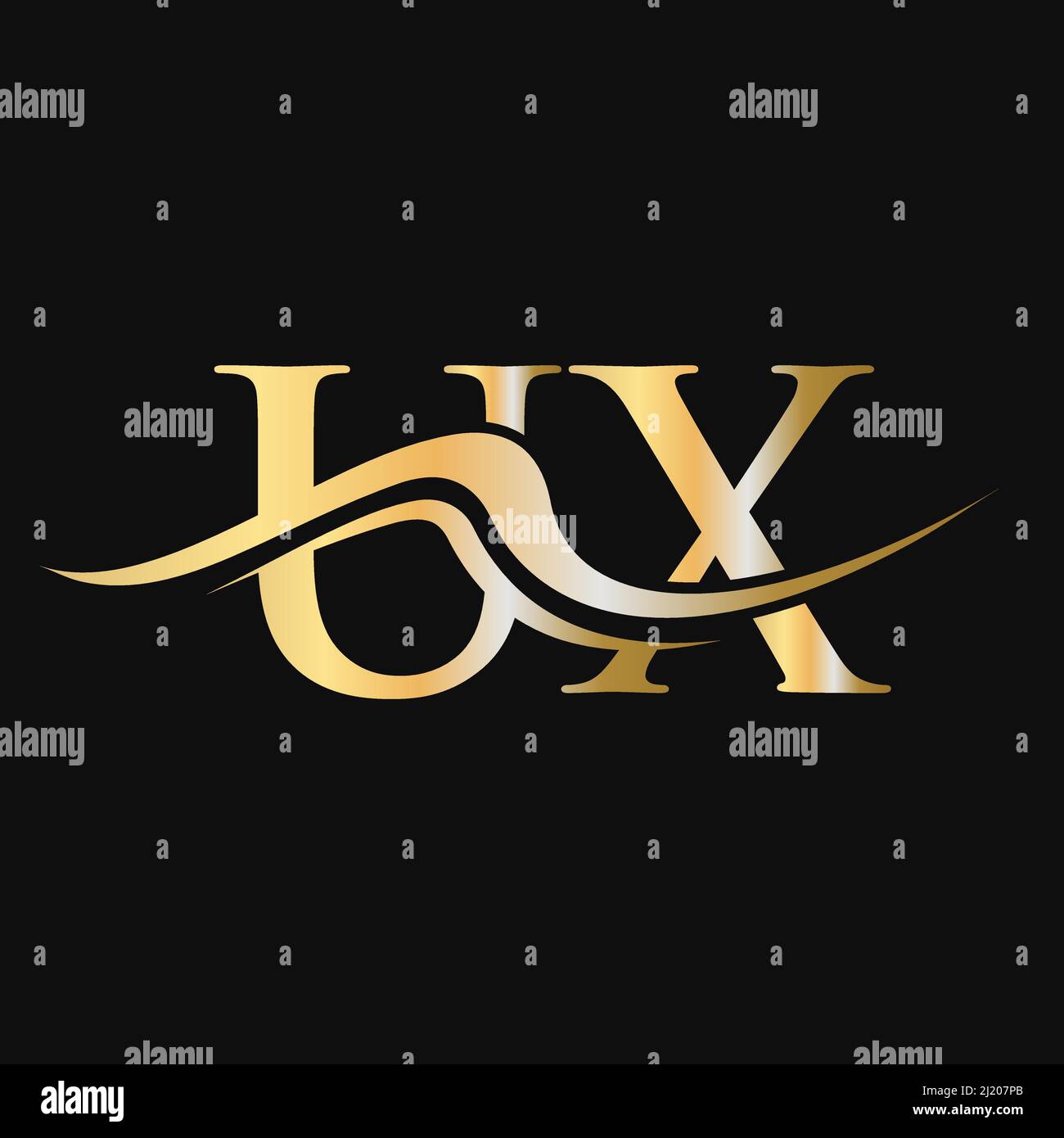 Letter UX Logo Design. Initial UX Logotype Template For Business And ...