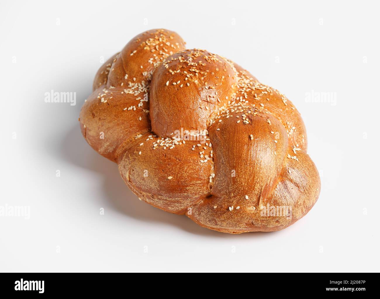 Traditional challah bread on white background. Shabbat Shalom Stock ...