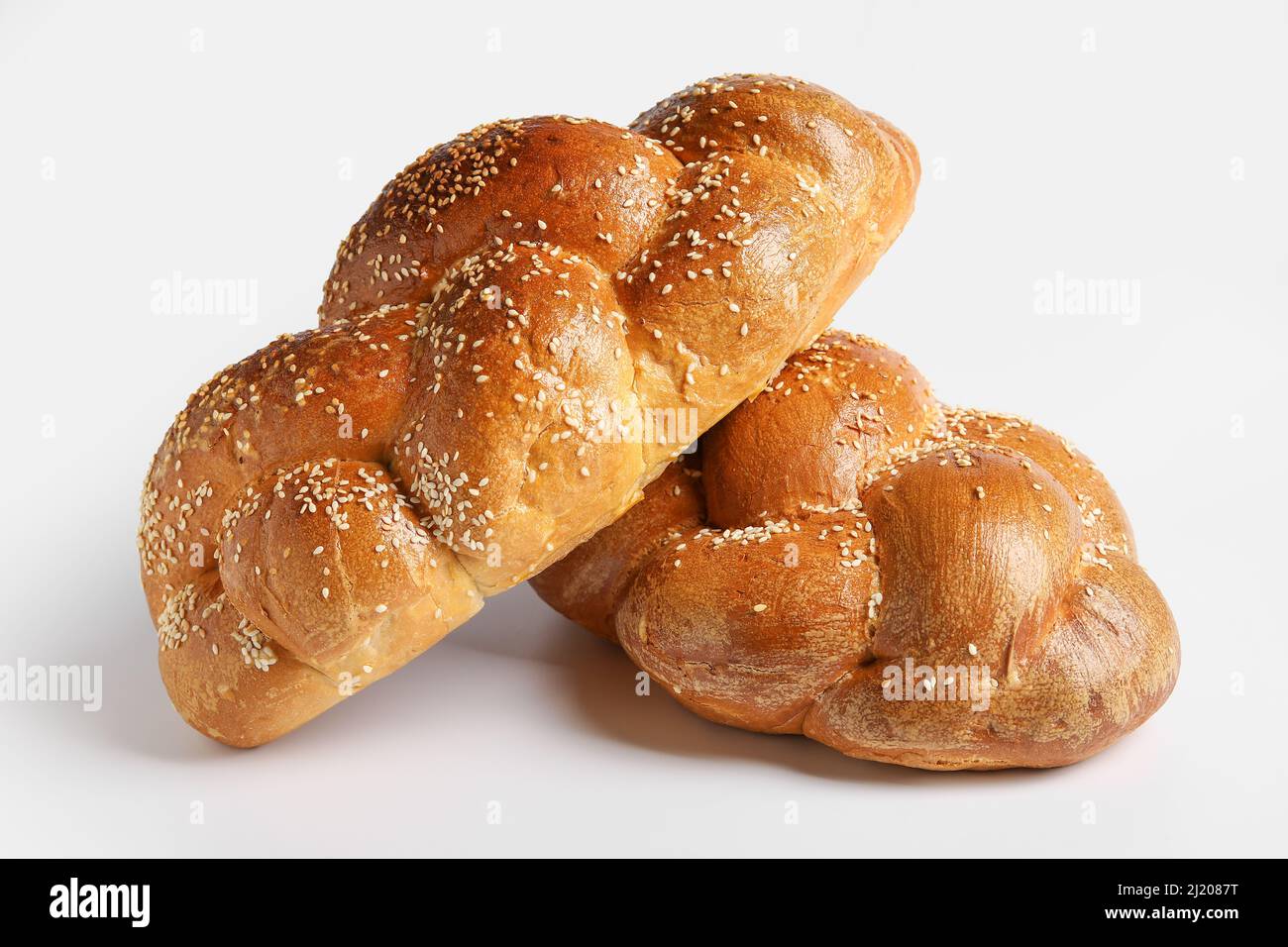 Traditional challah bread on white background. Shabbat Shalom Stock ...