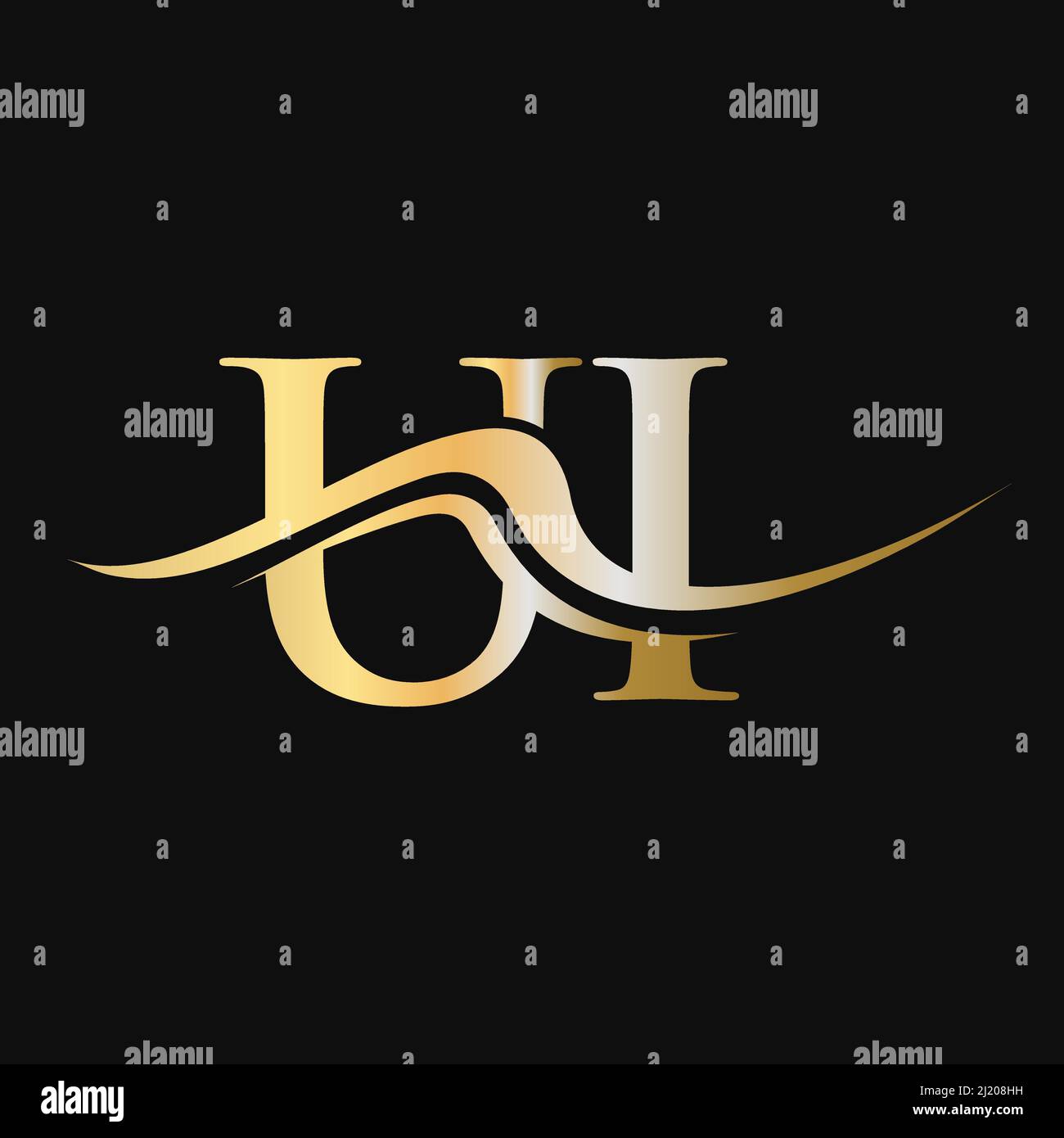 Letter UI Logo Design. Initial UI Logotype Template For Business And ...