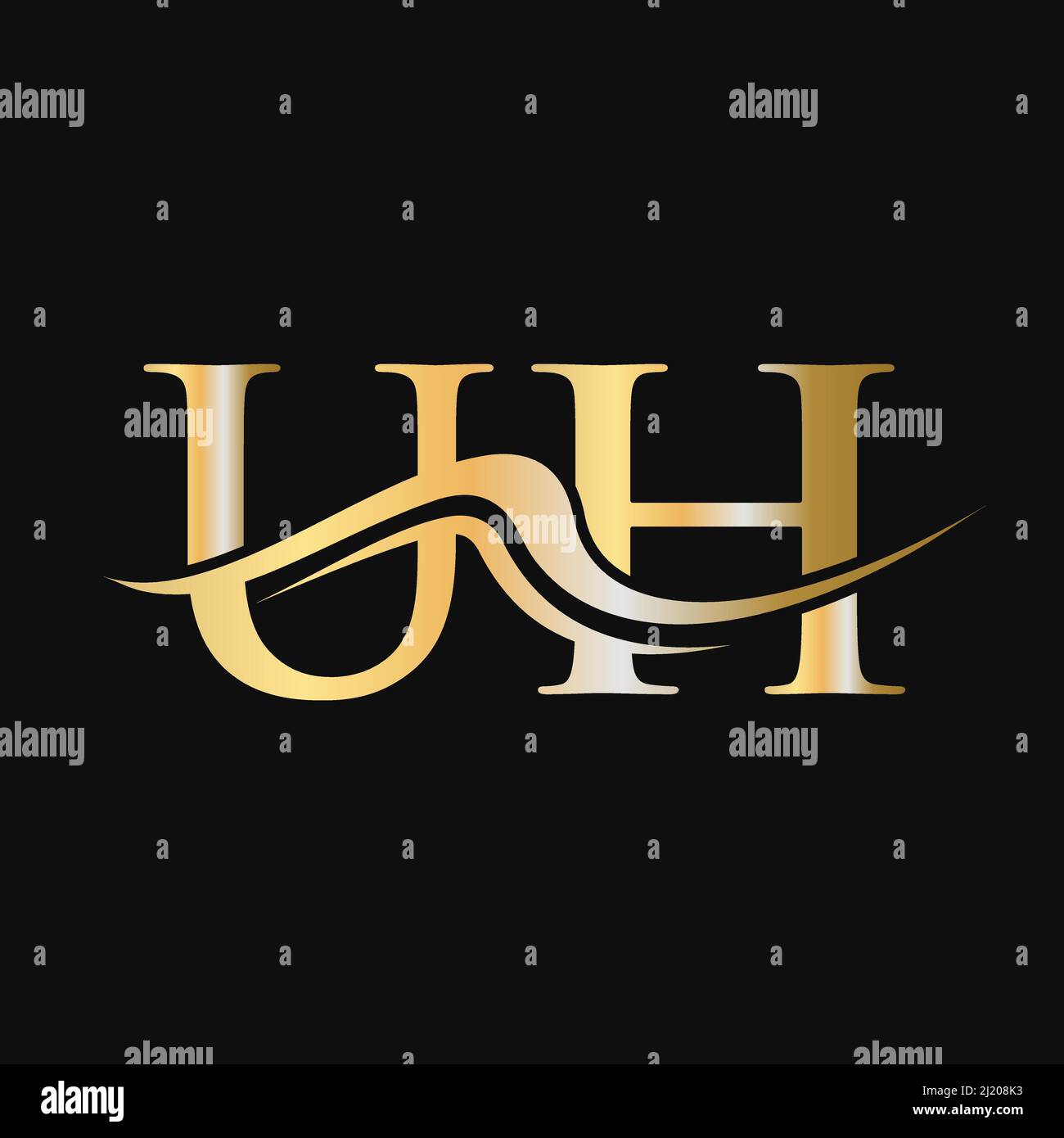 Letter UH Logo Design. Initial UH Logotype Template For Business And Company Logo Stock Vector ...