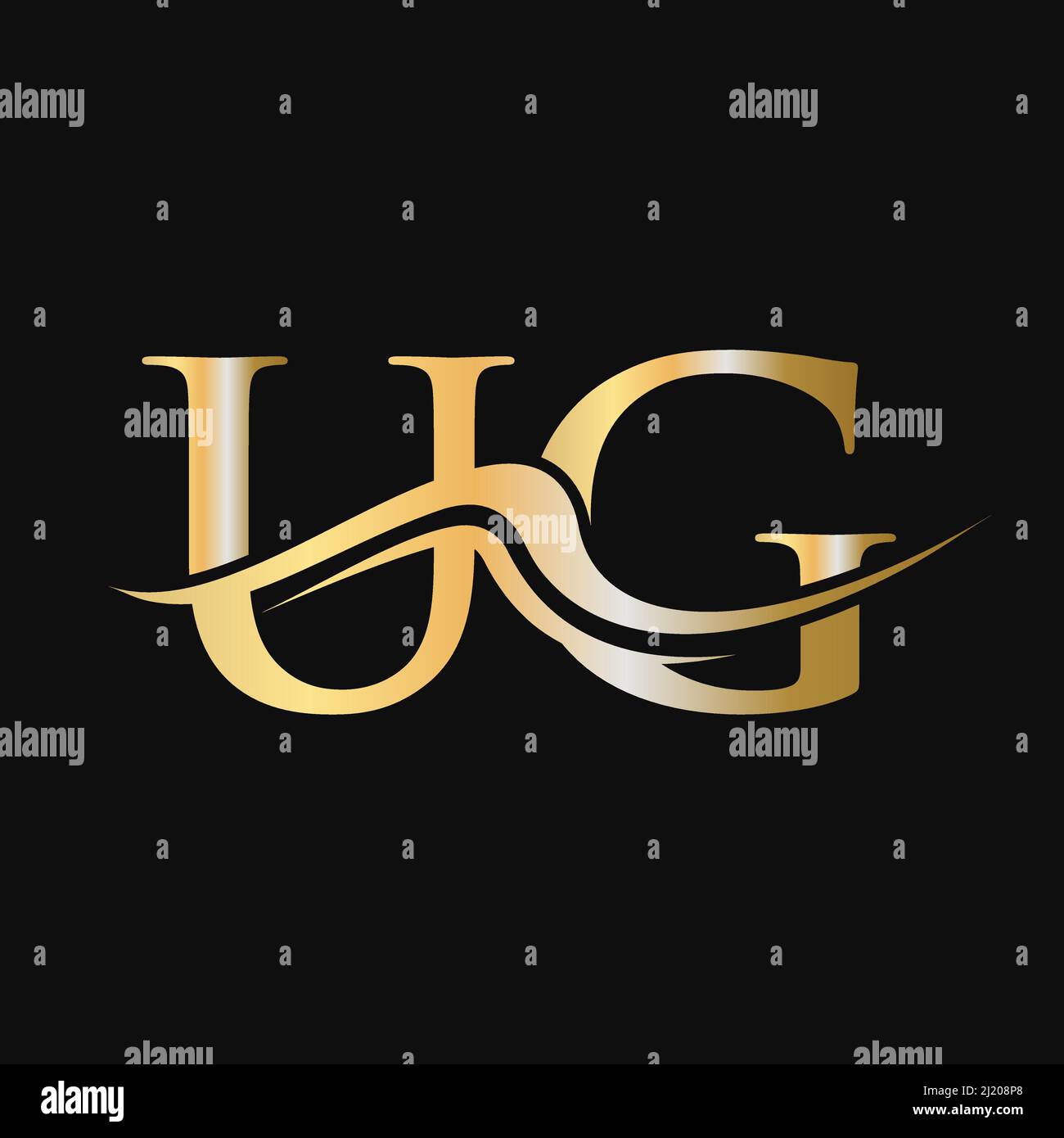 Letter UG Logo Design. Initial UG Logotype Template For Business And ...