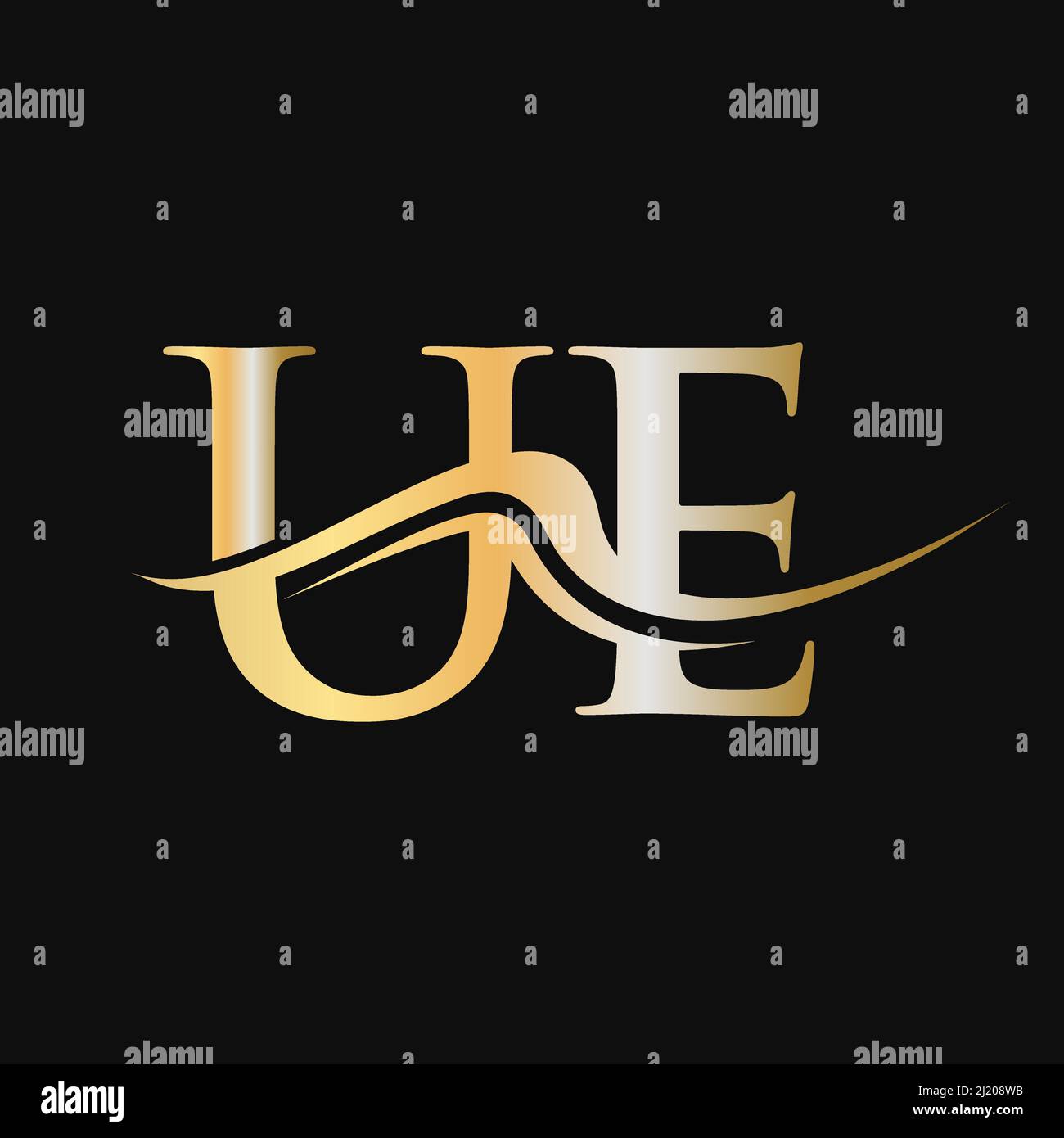Letter UE Logo Design. Initial UE Logotype Template For Business And ...