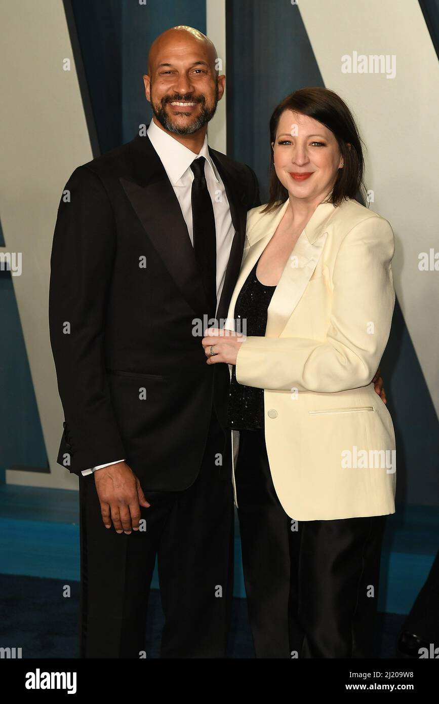 Keegan-Michael Key and Elle Key attend the 2022 Vanity Fair Oscar Party ...
