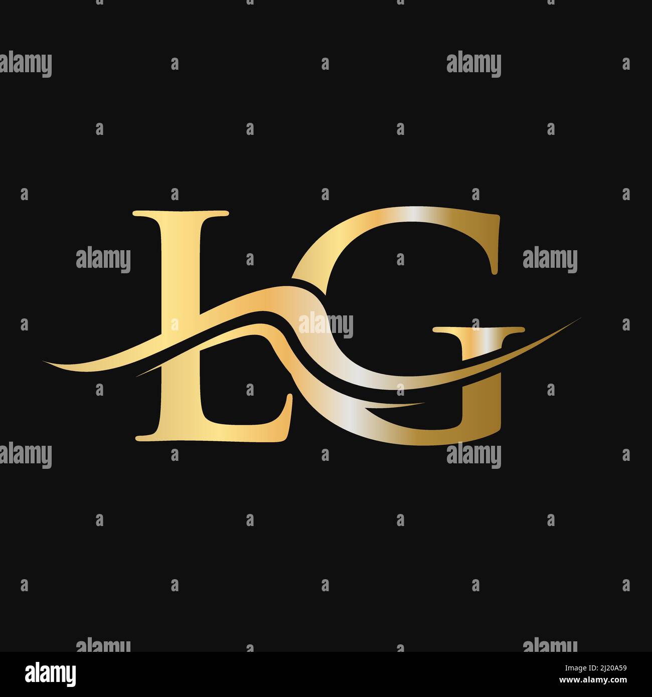 Letter LG Logo Design. Initial LG Logotype Template For Business And ...