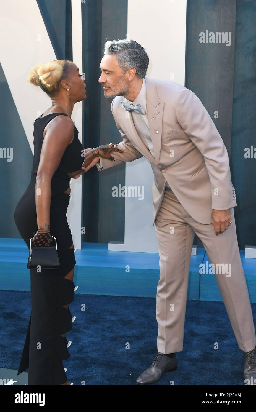 Janelle Monae and Taika Waititi attend the 2022 Vanity Fair Oscar Party ...
