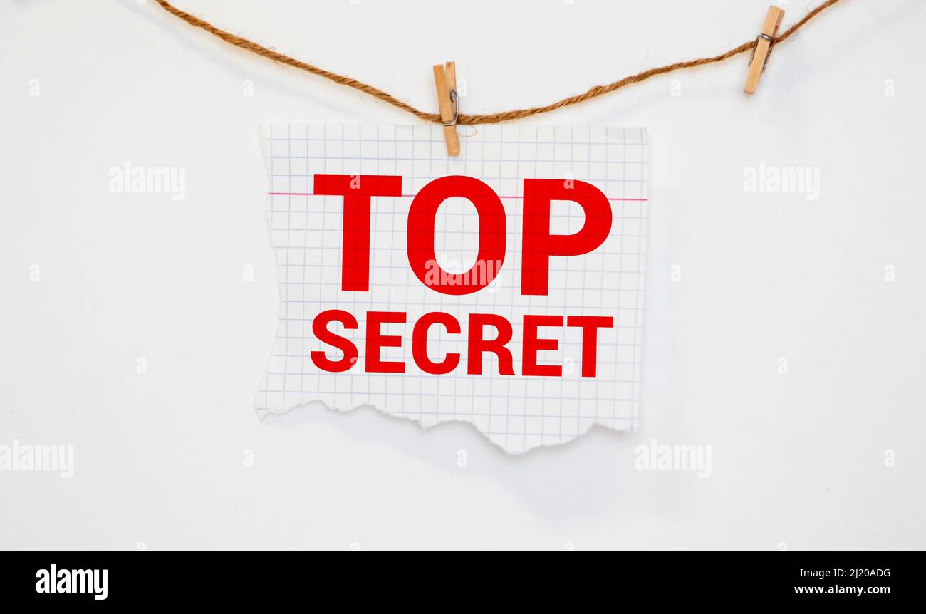 concept words top secret written by a girl on a laptop Stock Photo - Alamy