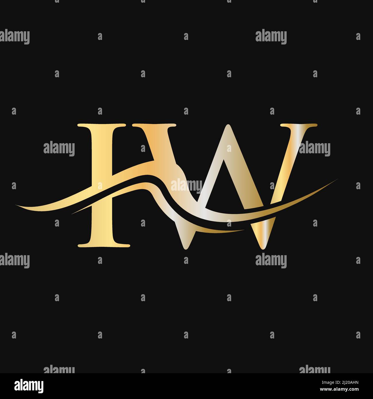 Letter IW Logo Design. Initial IW Logotype Template For Business And ...