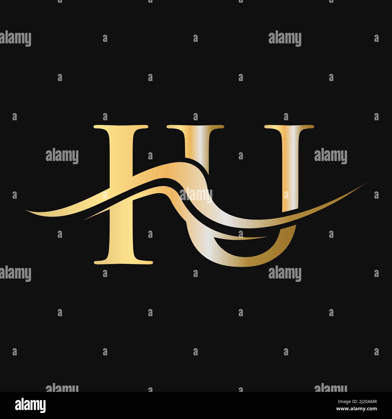 Letter IU Logo Design. Initial IU Logotype Template For Business And ...