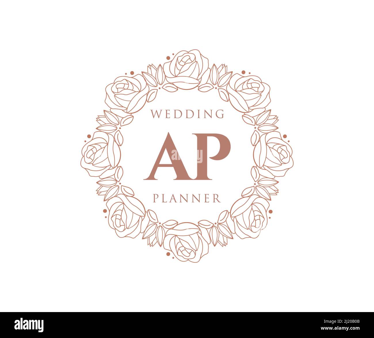 AP Initials letter Wedding monogram logos collection, hand drawn modern ...