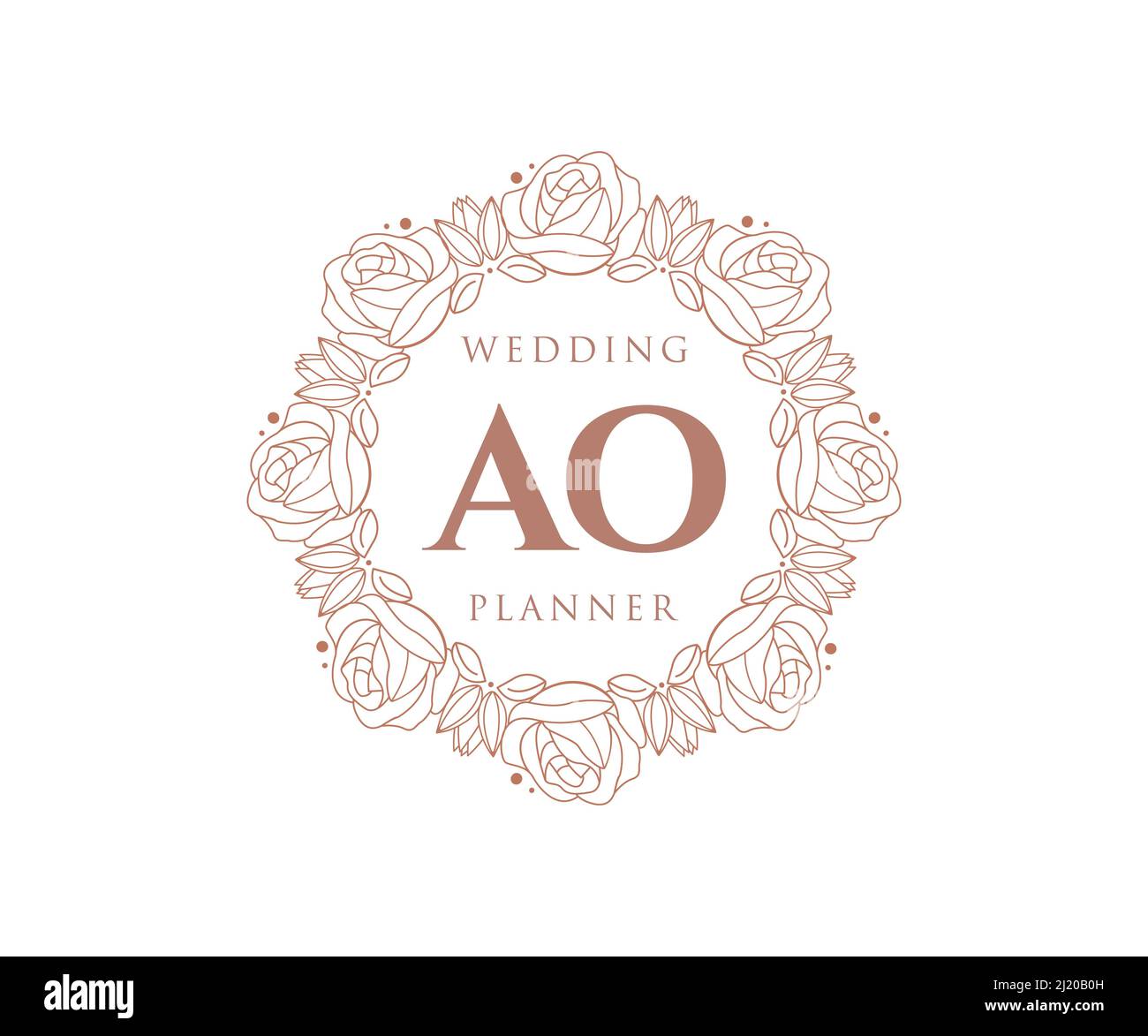 AO Initials letter Wedding monogram logos collection, hand drawn modern ...