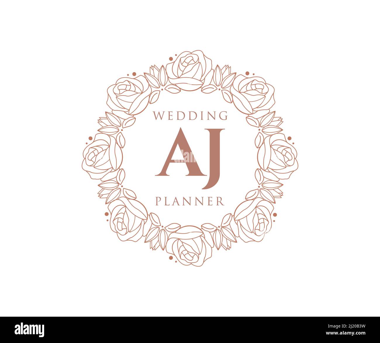 AJ Initials letter Wedding monogram logos collection, hand drawn modern ...
