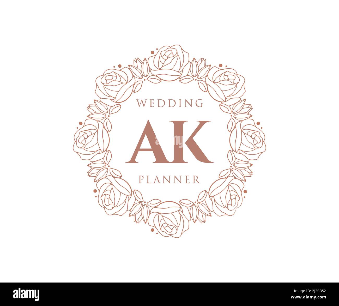 AK Initials letter Wedding monogram logos collection, hand drawn modern ...