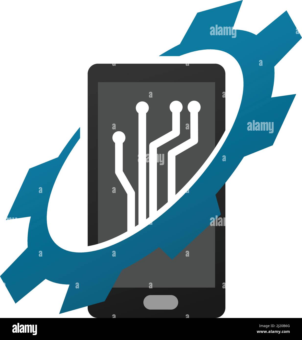hand phone repair technology logo Icon Illustration Brand Identity ...
