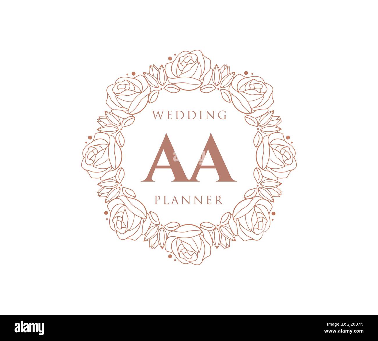 AA Initials letter Wedding monogram logos collection, hand drawn modern ...