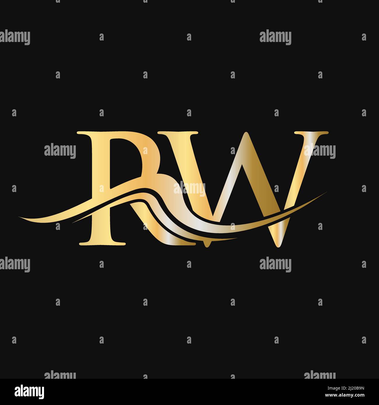 Letter RW Logo Design. Initial RW Logotype Template For Business And ...