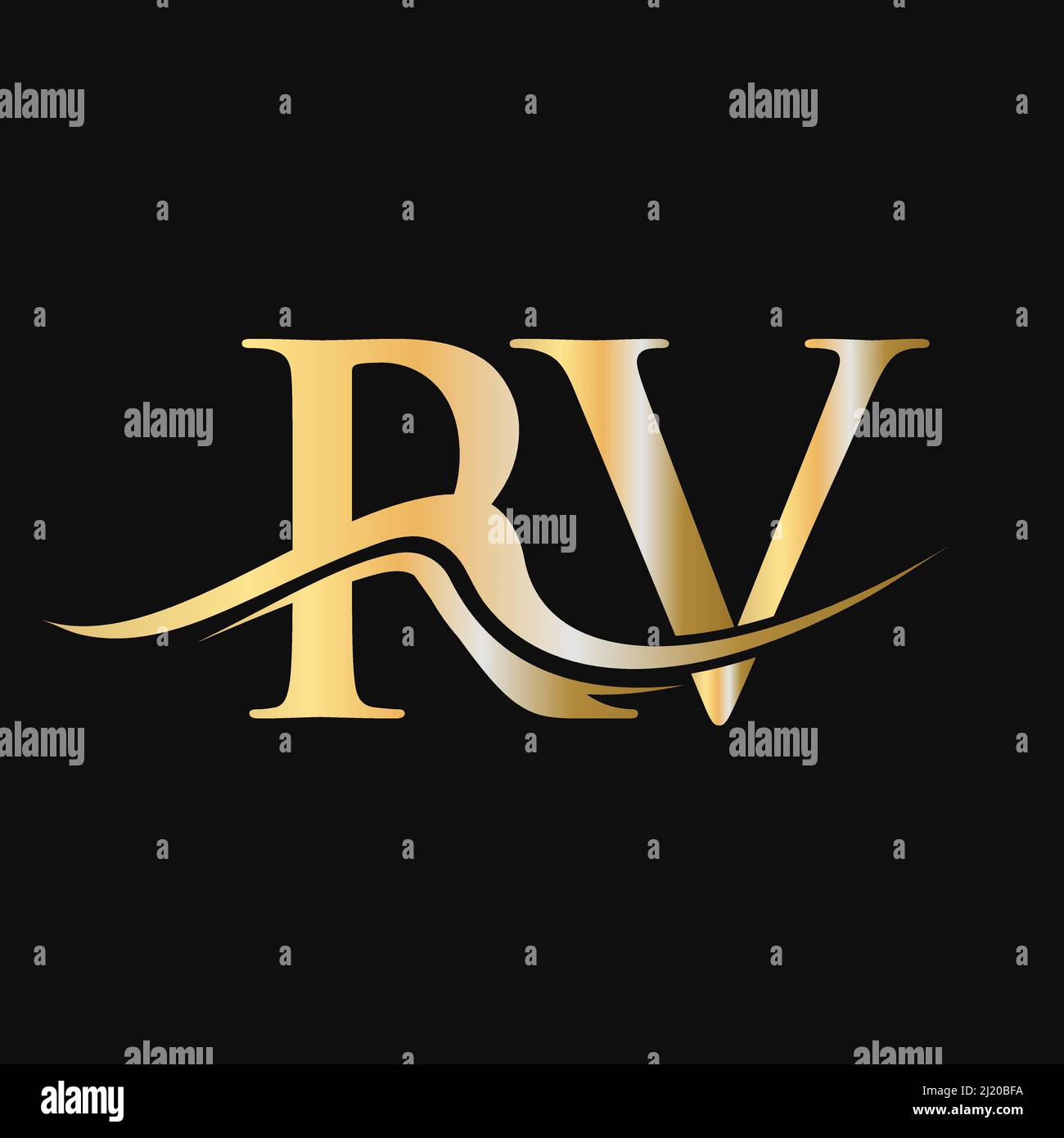 Letter RV Logo Design. Initial RV Logotype Template For Business And ...