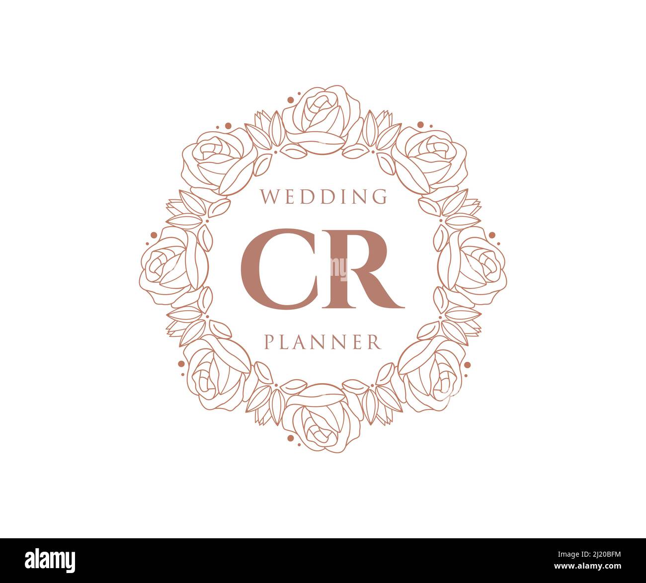 CR Initials letter Wedding monogram logos collection, hand drawn modern ...
