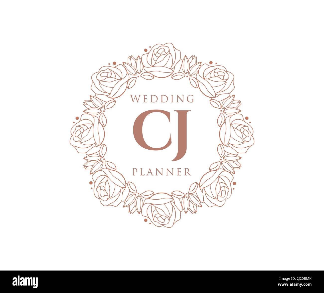 CJ Initials letter Wedding monogram logos collection, hand drawn modern ...