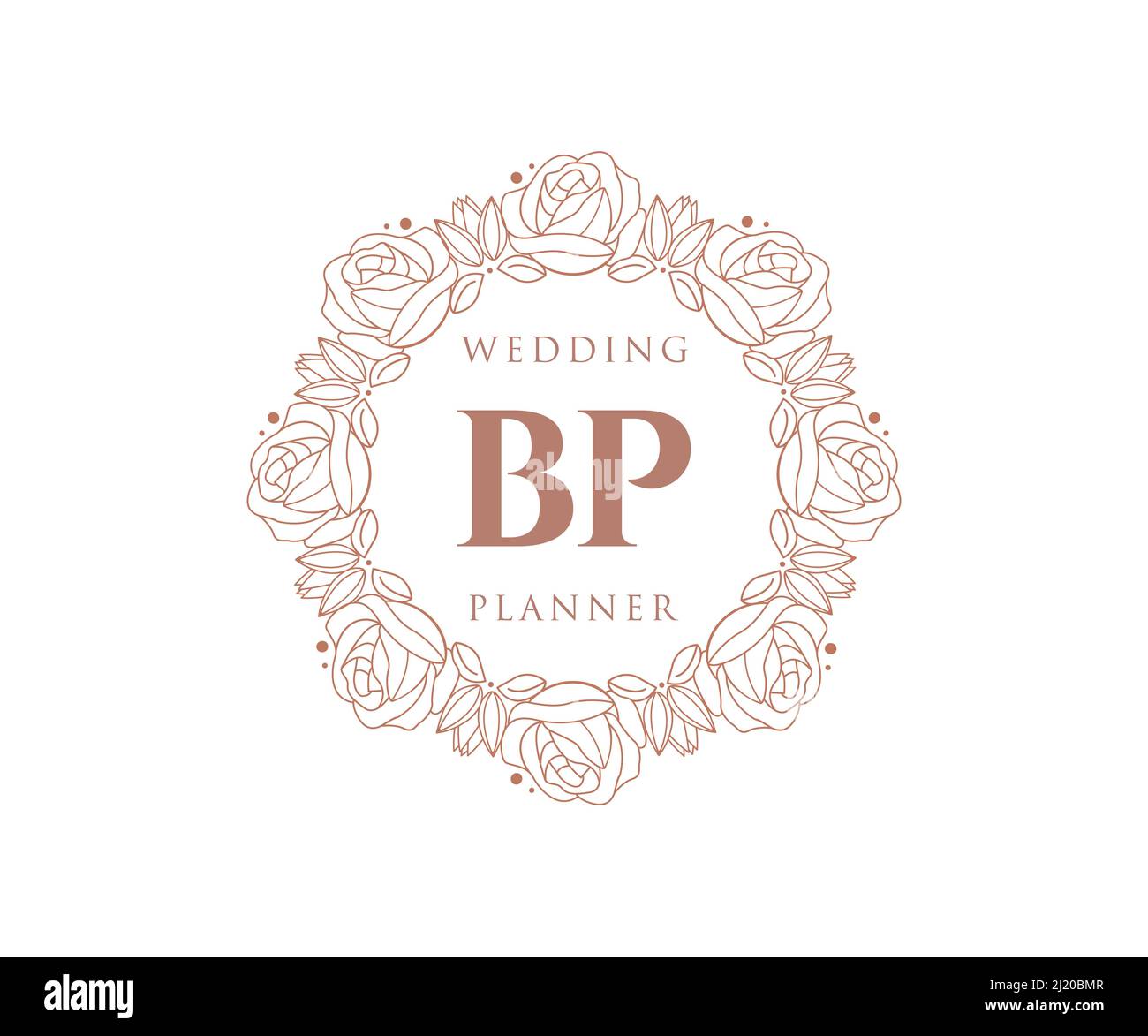 BP Initials letter Wedding monogram logos collection, hand drawn modern ...