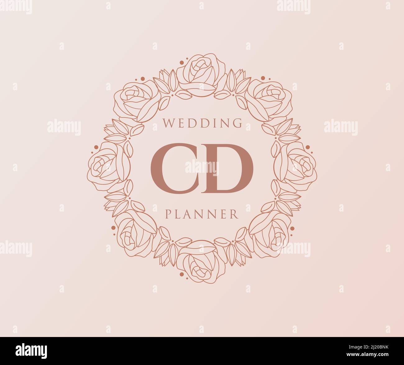 CD Initials letter Wedding monogram logos collection, hand drawn modern ...