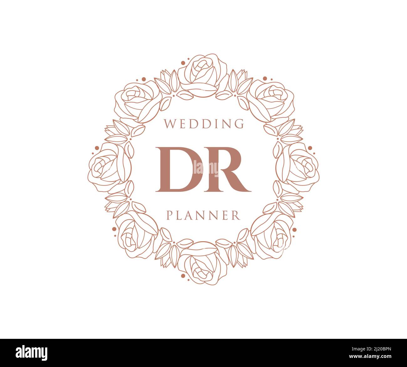 DR Initials letter Wedding monogram logos collection, hand drawn modern ...