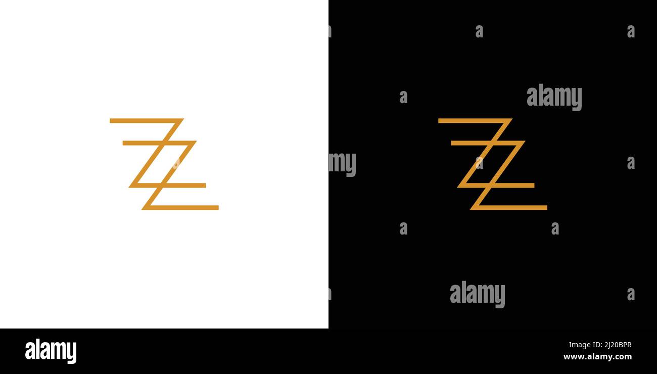 Unique and Modern letter ZZ initials logo design Stock Vector Image ...