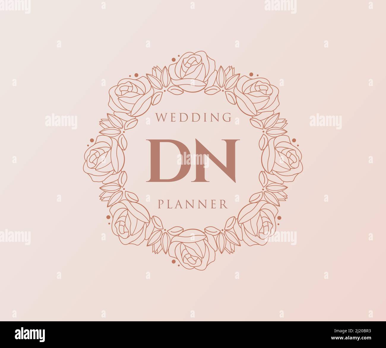 DN Initials letter Wedding monogram logos collection, hand drawn modern ...
