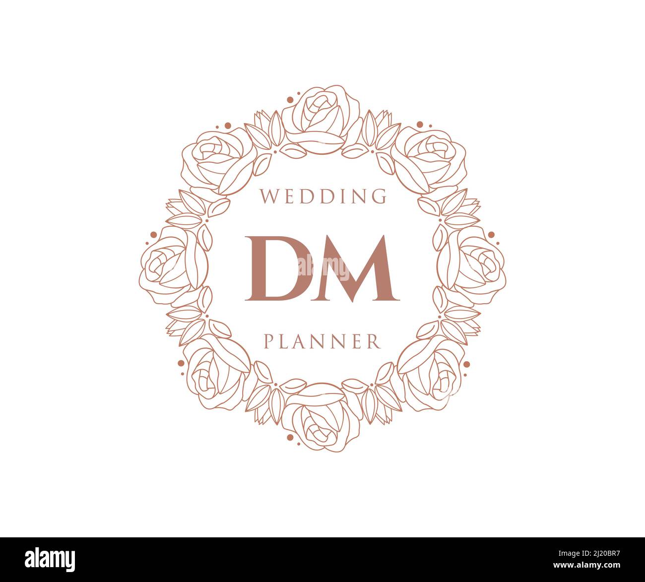 DM Initials letter Wedding monogram logos collection, hand drawn modern ...