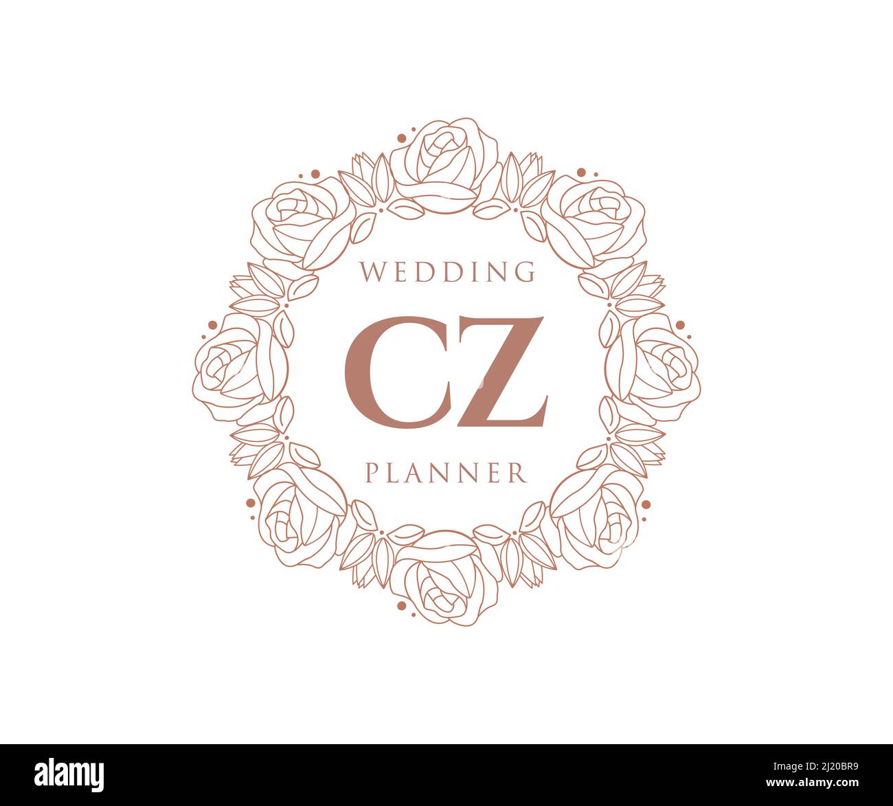 CZ Initials letter Wedding monogram logos collection, hand drawn modern ...