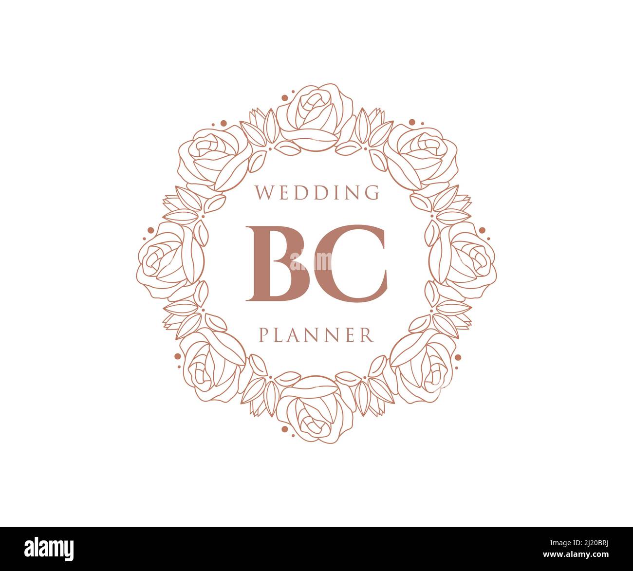 BC Initials letter Wedding monogram logos collection, hand drawn modern ...