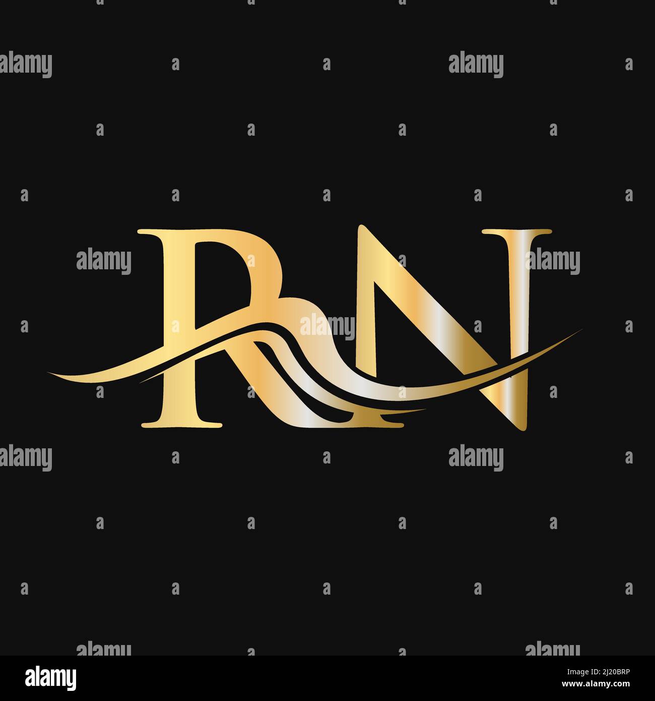 Letter RN Logo Design. Initial RN Logotype Template For Business And ...