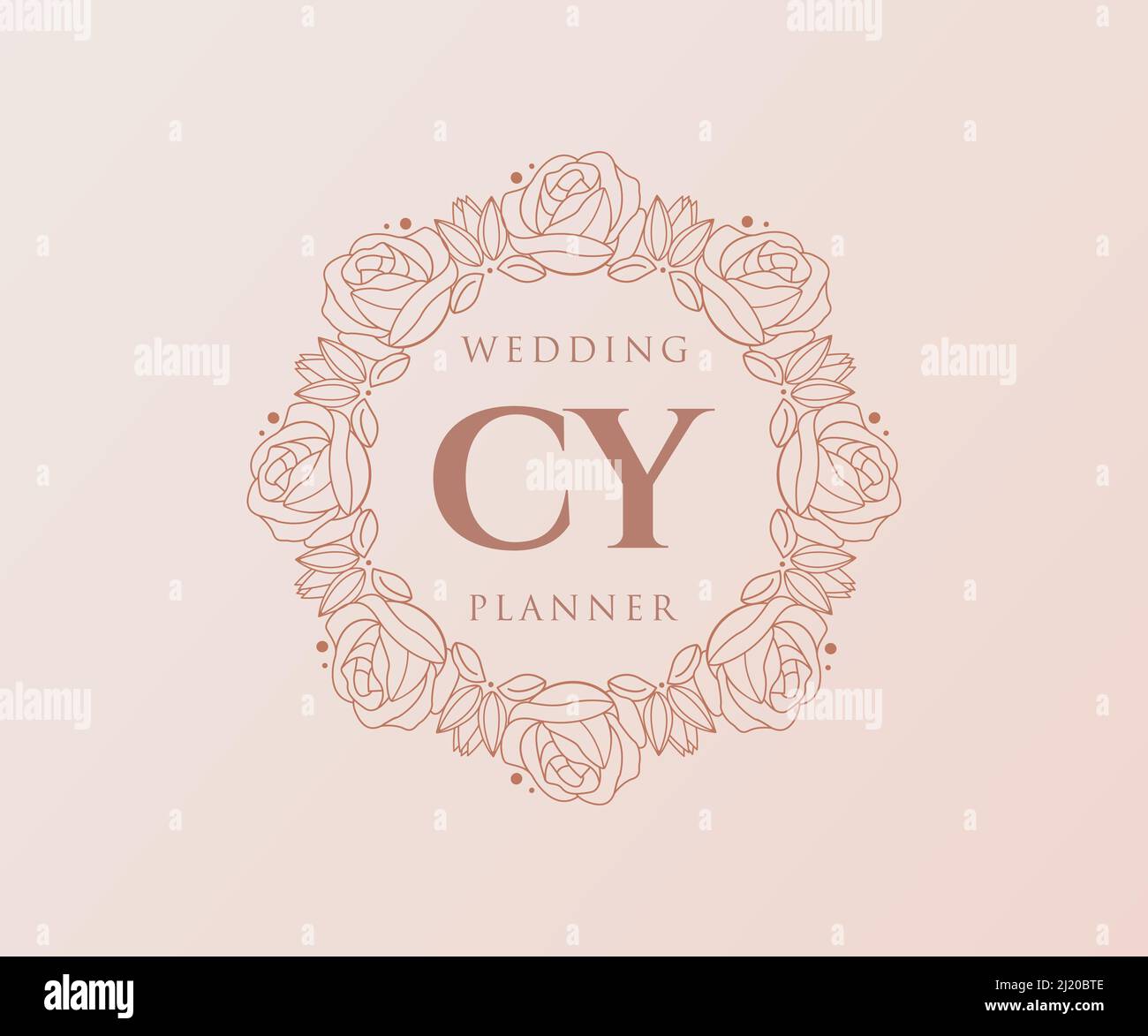 CY Initials letter Wedding monogram logos collection, hand drawn modern ...