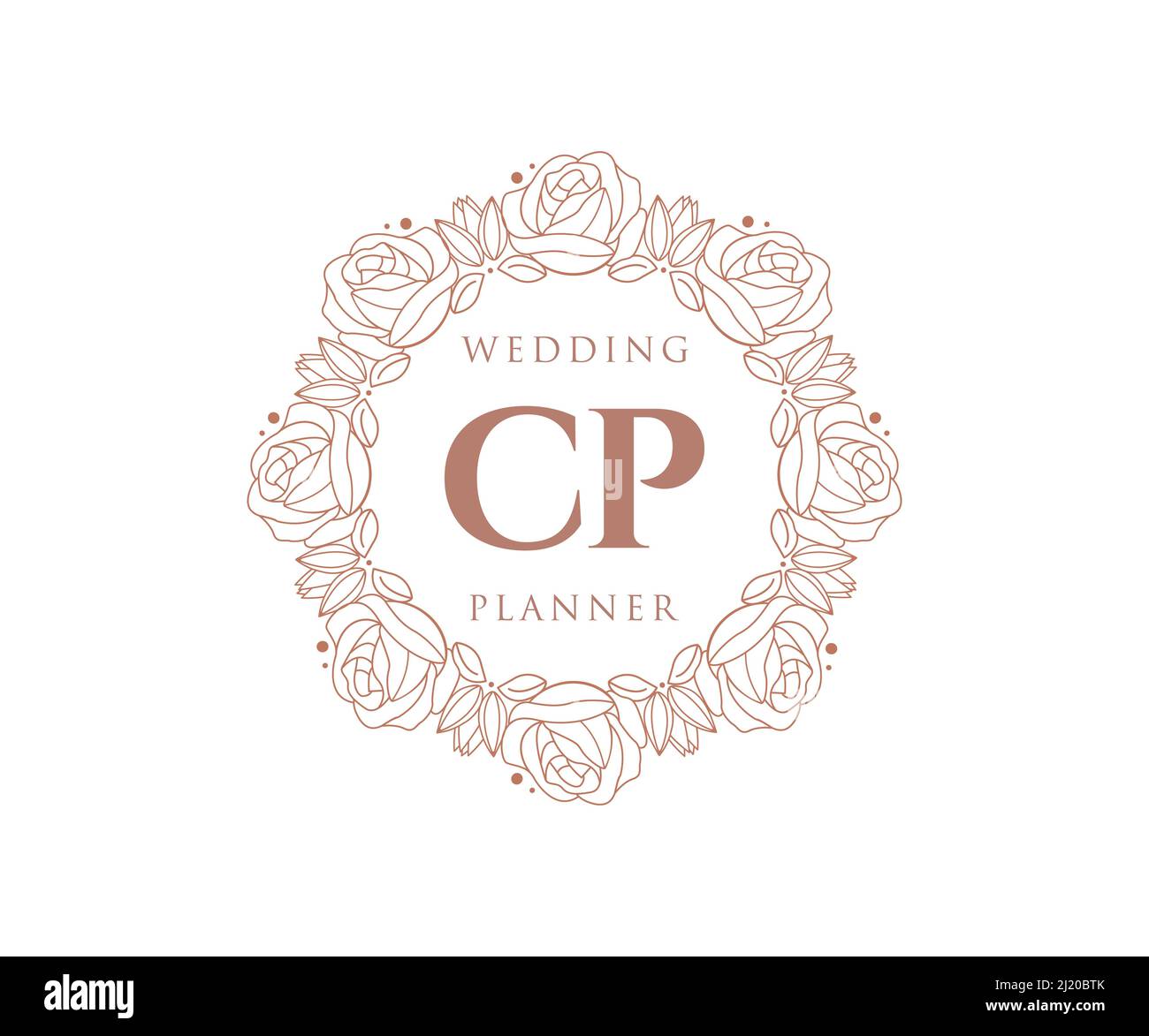 CP Initials letter Wedding monogram logos collection, hand drawn modern minimalistic and floral ...
