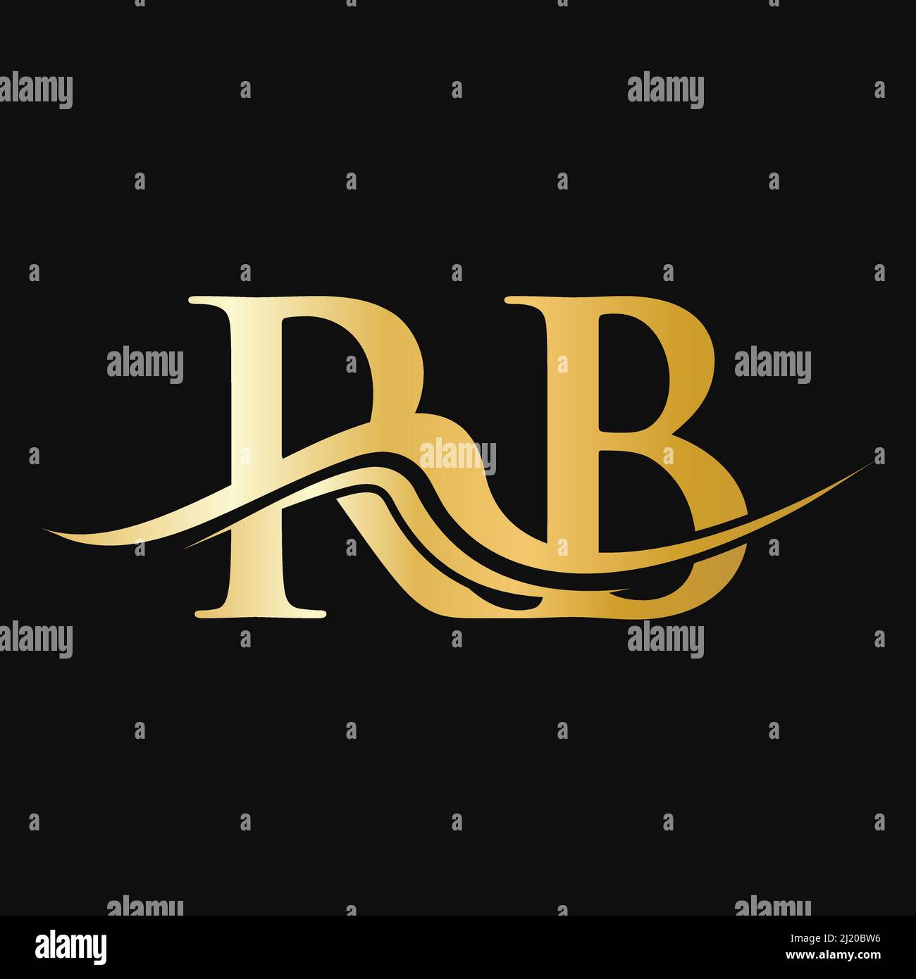 Letter RB Logo Design. Initial RB Logotype Template For Business And Company Logo Stock Vector ...