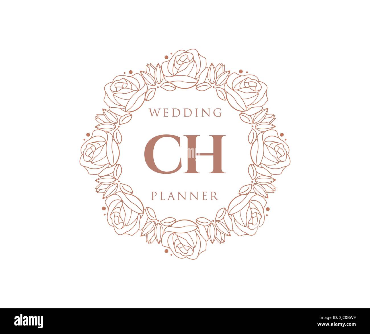 CH Initials letter Wedding monogram logos collection, hand drawn modern ...