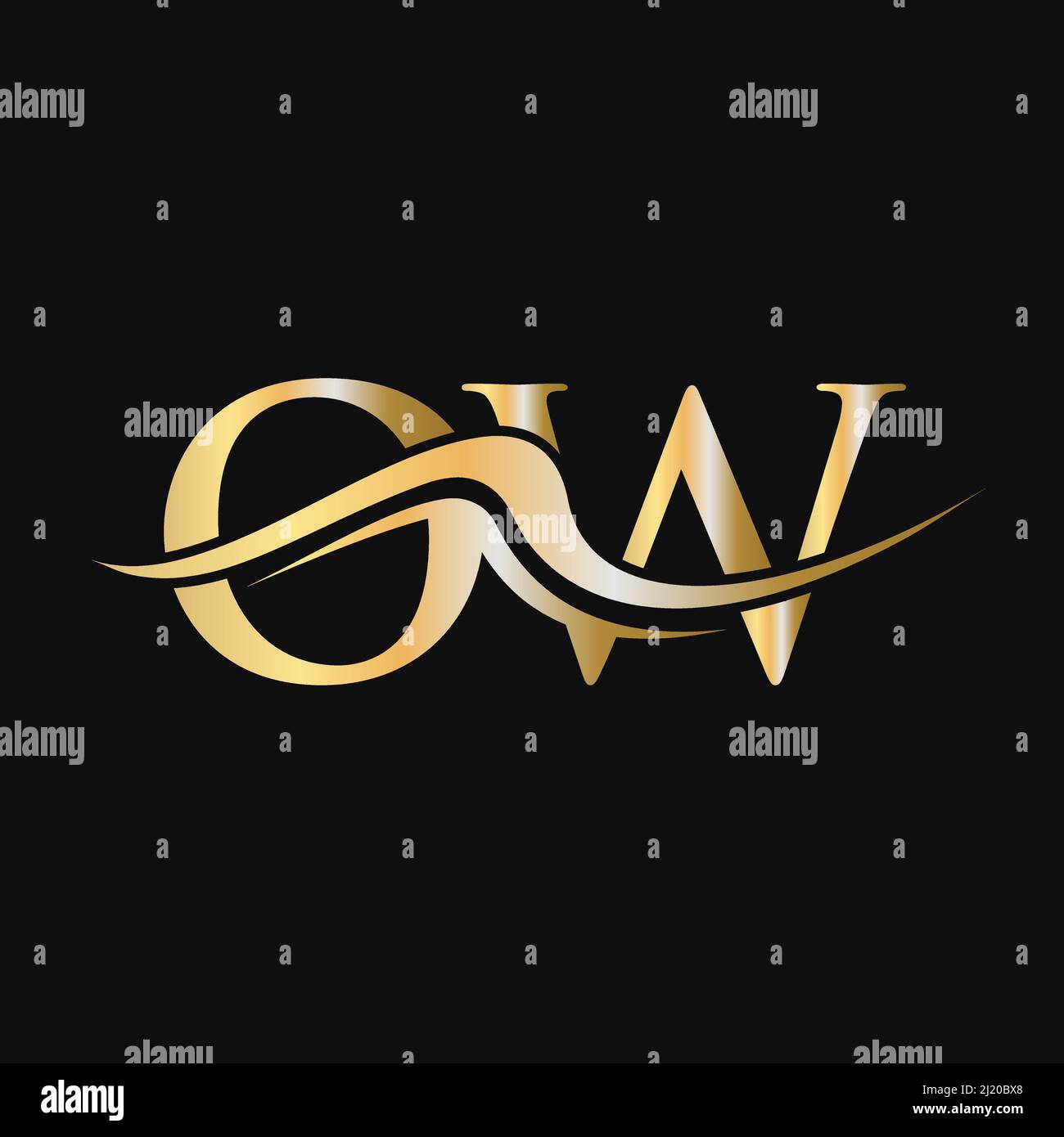 Letter OW Logo Design. Initial OW Logotype Template For Business And ...