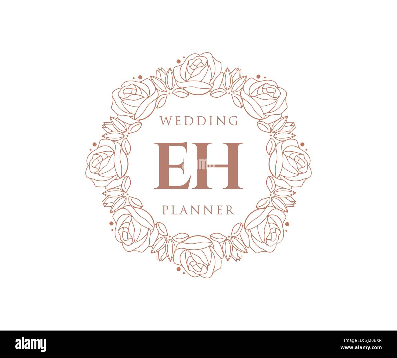 EH Initials letter Wedding monogram logos collection, hand drawn modern ...