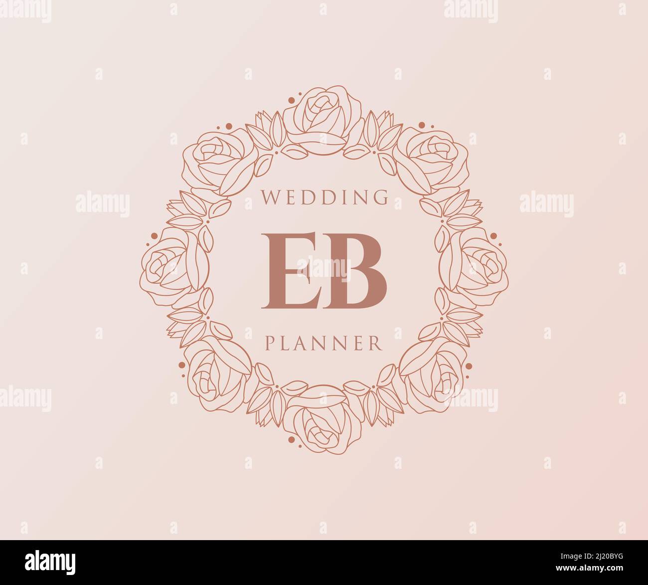 EB Initials letter Wedding monogram logos collection, hand drawn modern ...