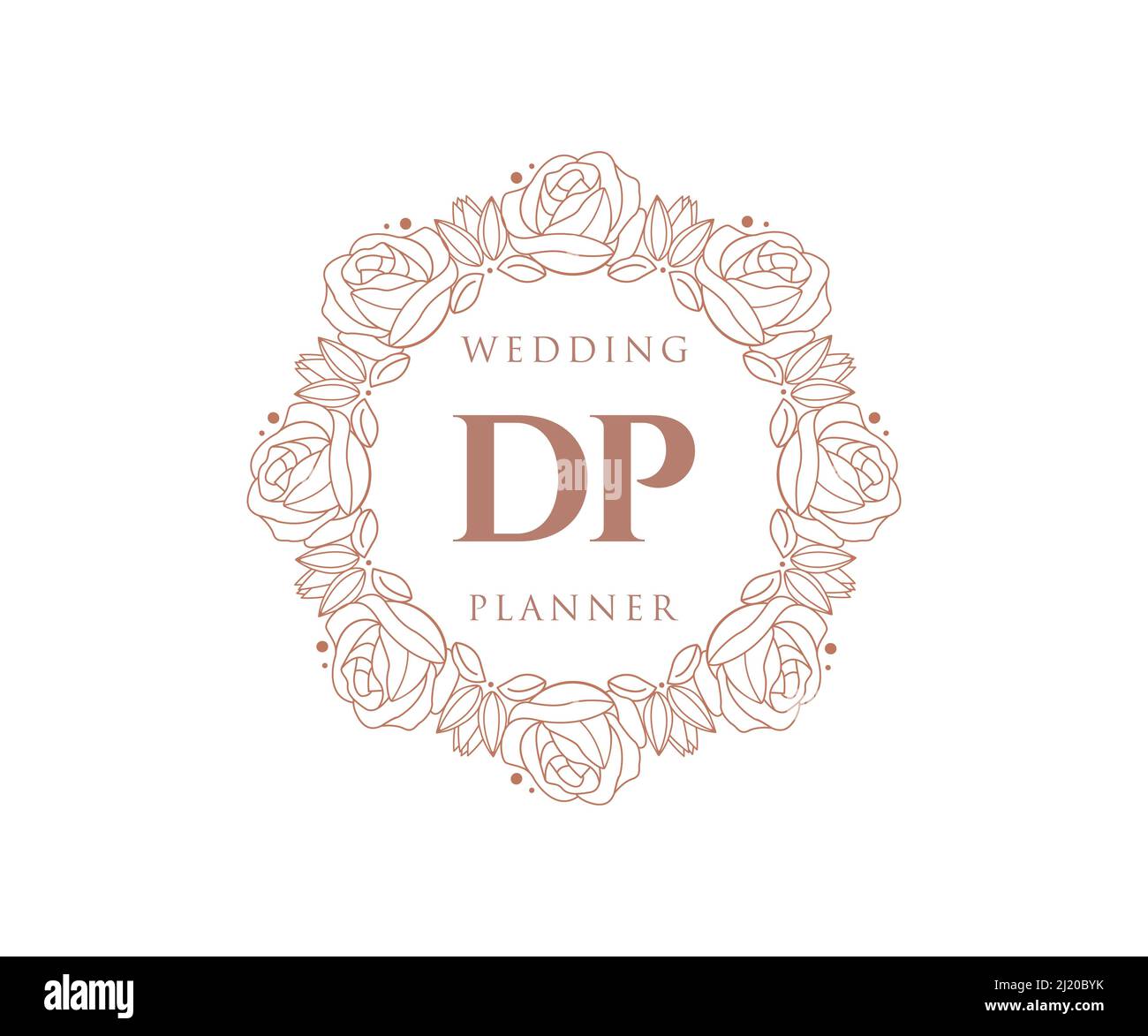DP Initials letter Wedding monogram logos collection, hand drawn modern ...