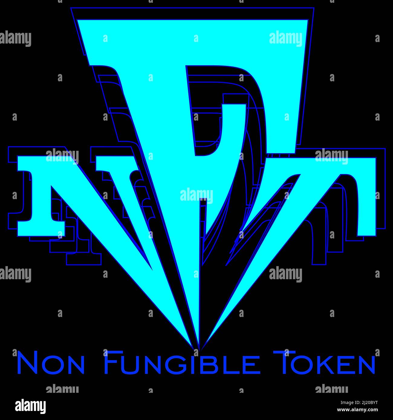 lettering of the nft logo with contours on a dark background 1 Stock ...