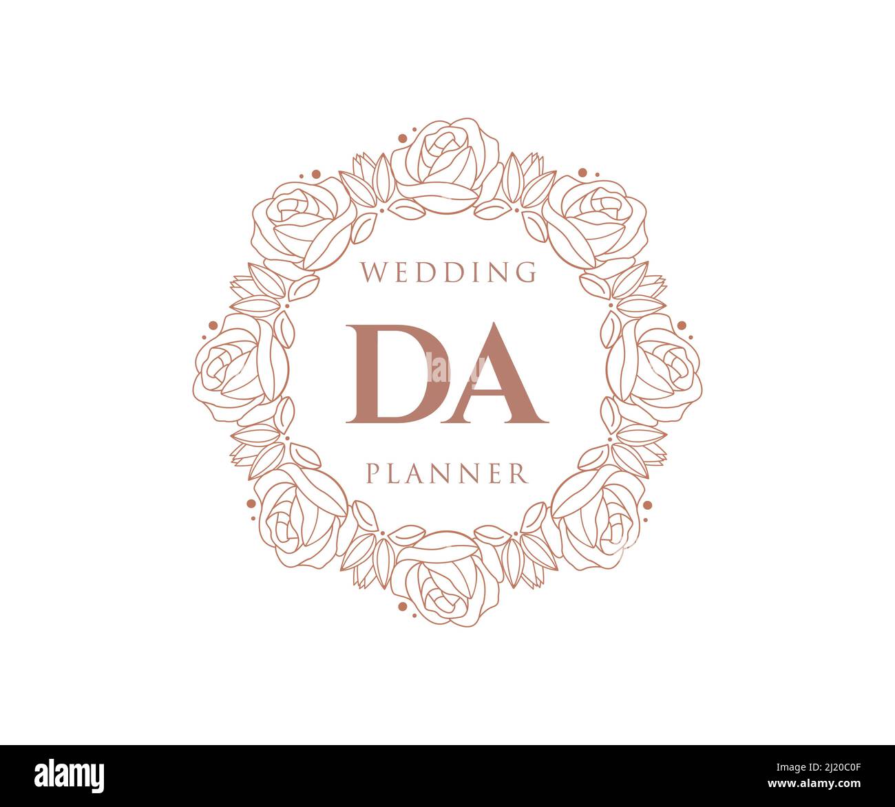 DA Initials letter Wedding monogram logos collection, hand drawn modern ...