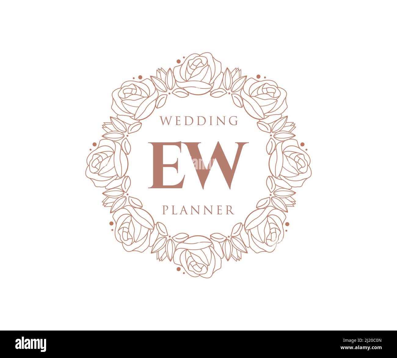 EW Initials letter Wedding monogram logos collection, hand drawn modern ...