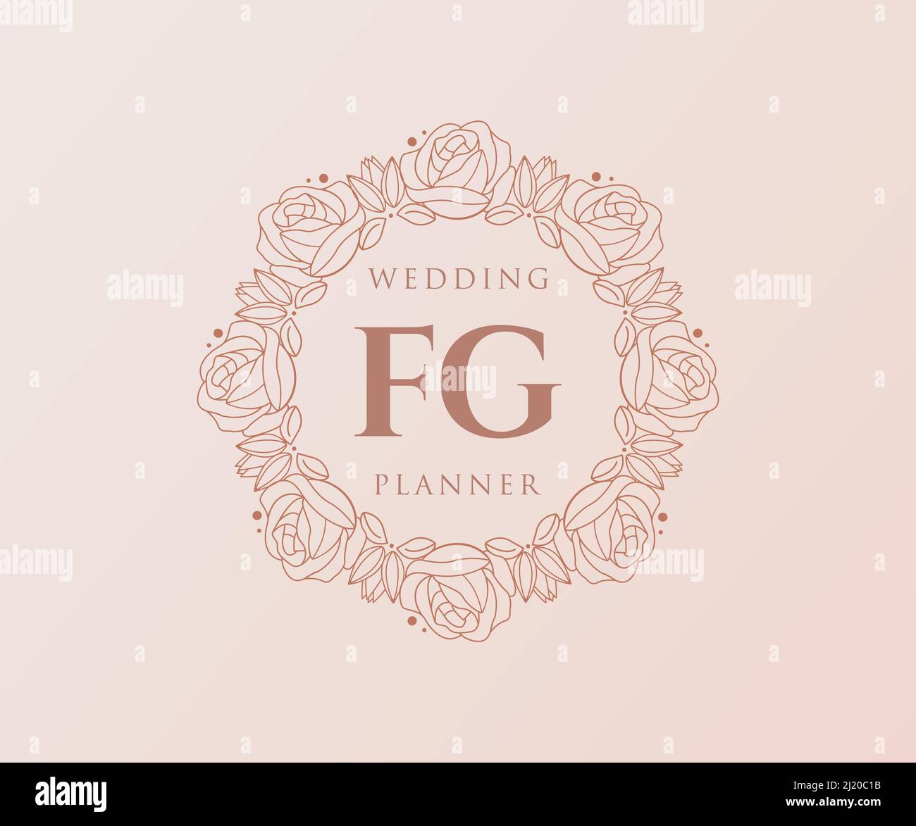 FG Initials letter Wedding monogram logos collection, hand drawn modern ...