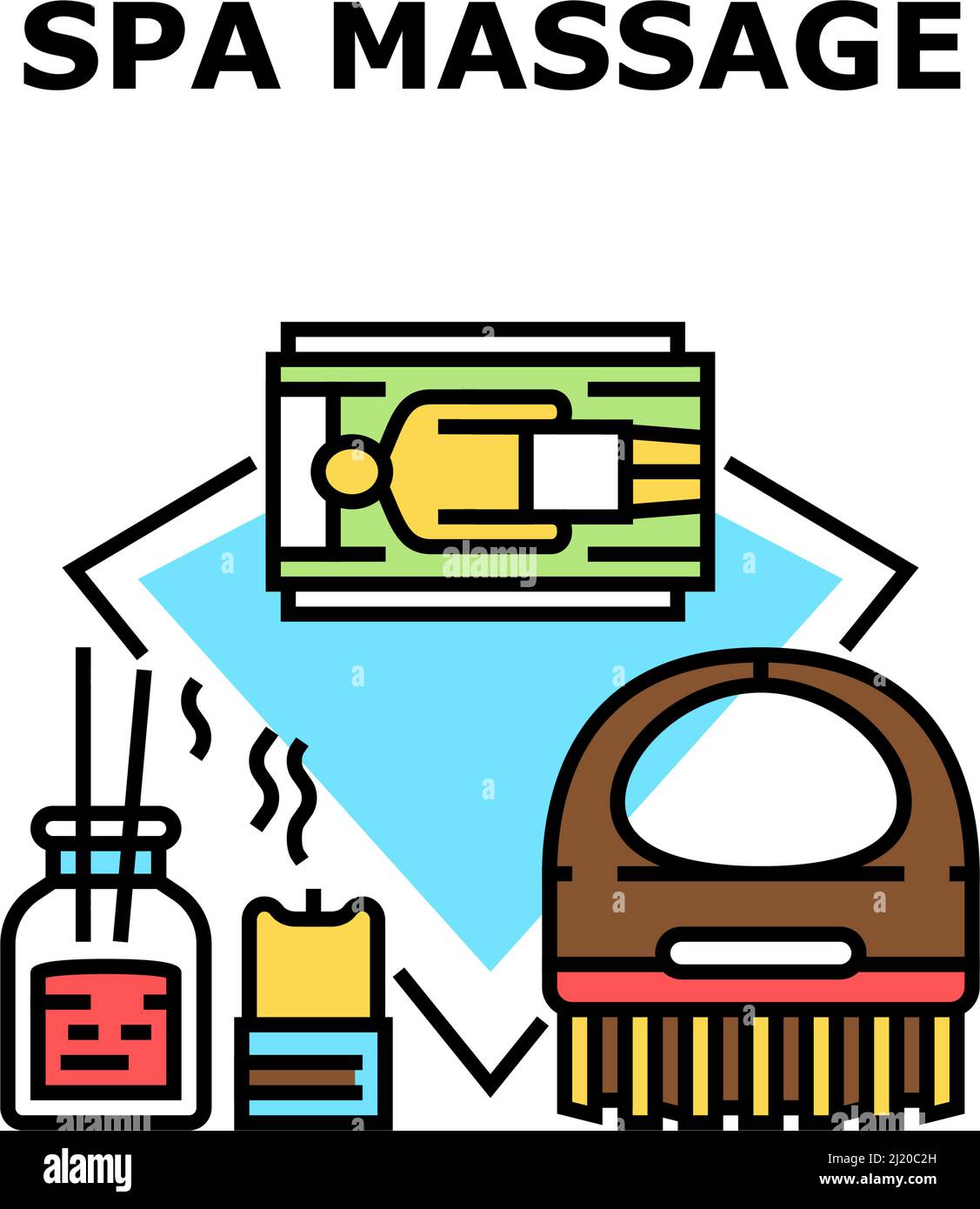 Spa Massage Vector Concept Color Illustration Stock Vector Image & Art ...