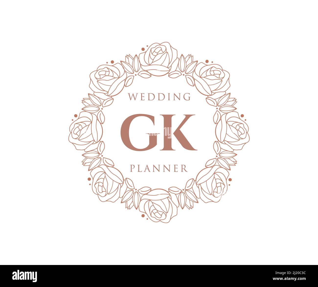 GK Initials letter Wedding monogram logos collection, hand drawn modern ...